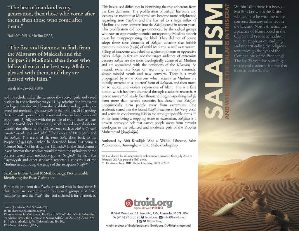 Salafism And Who Are The Salafis In This Era? - troid.org | Digital Daʿwah