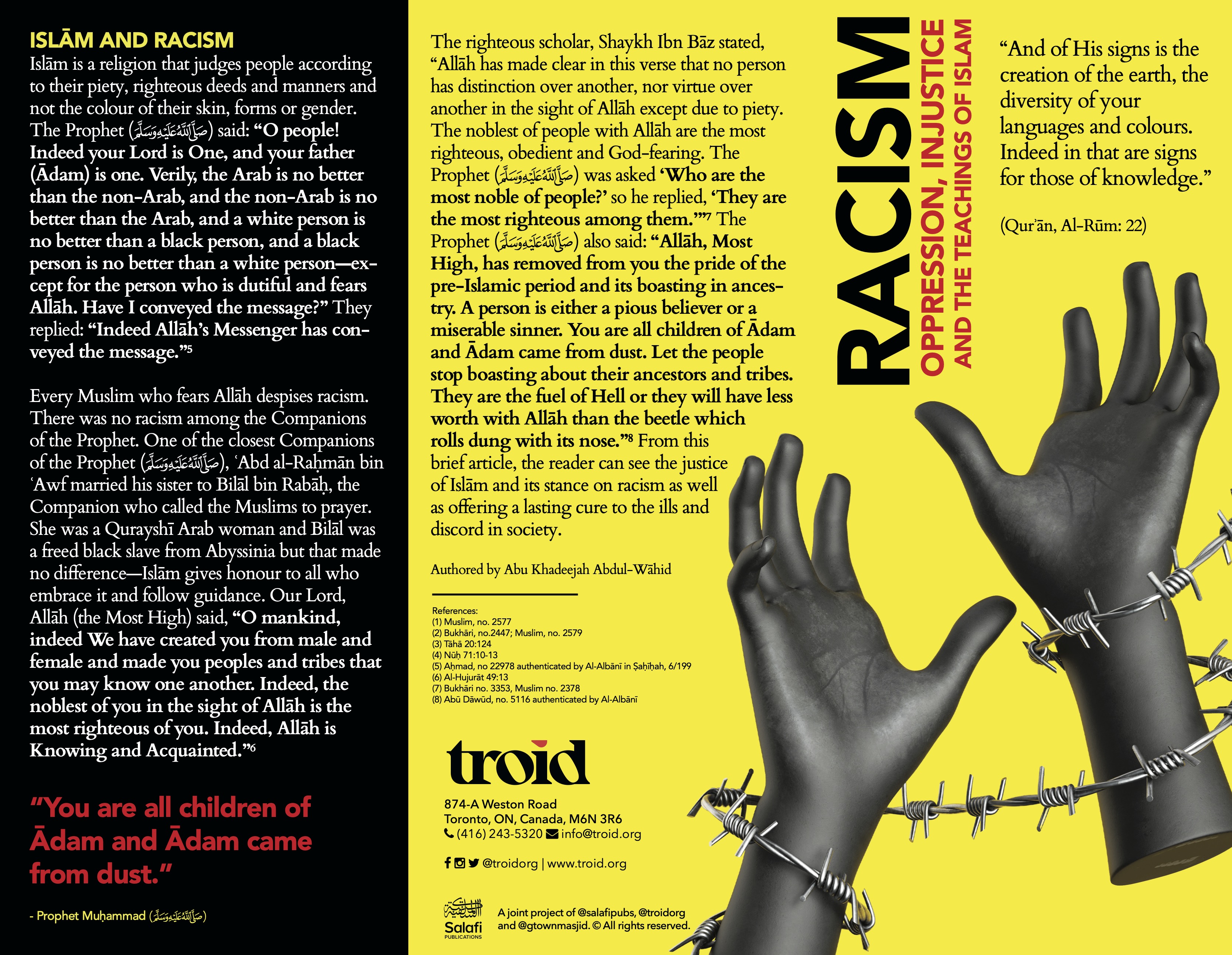 Racism - Oppression, Injustice and the Teachings of Islām - troid.org ...