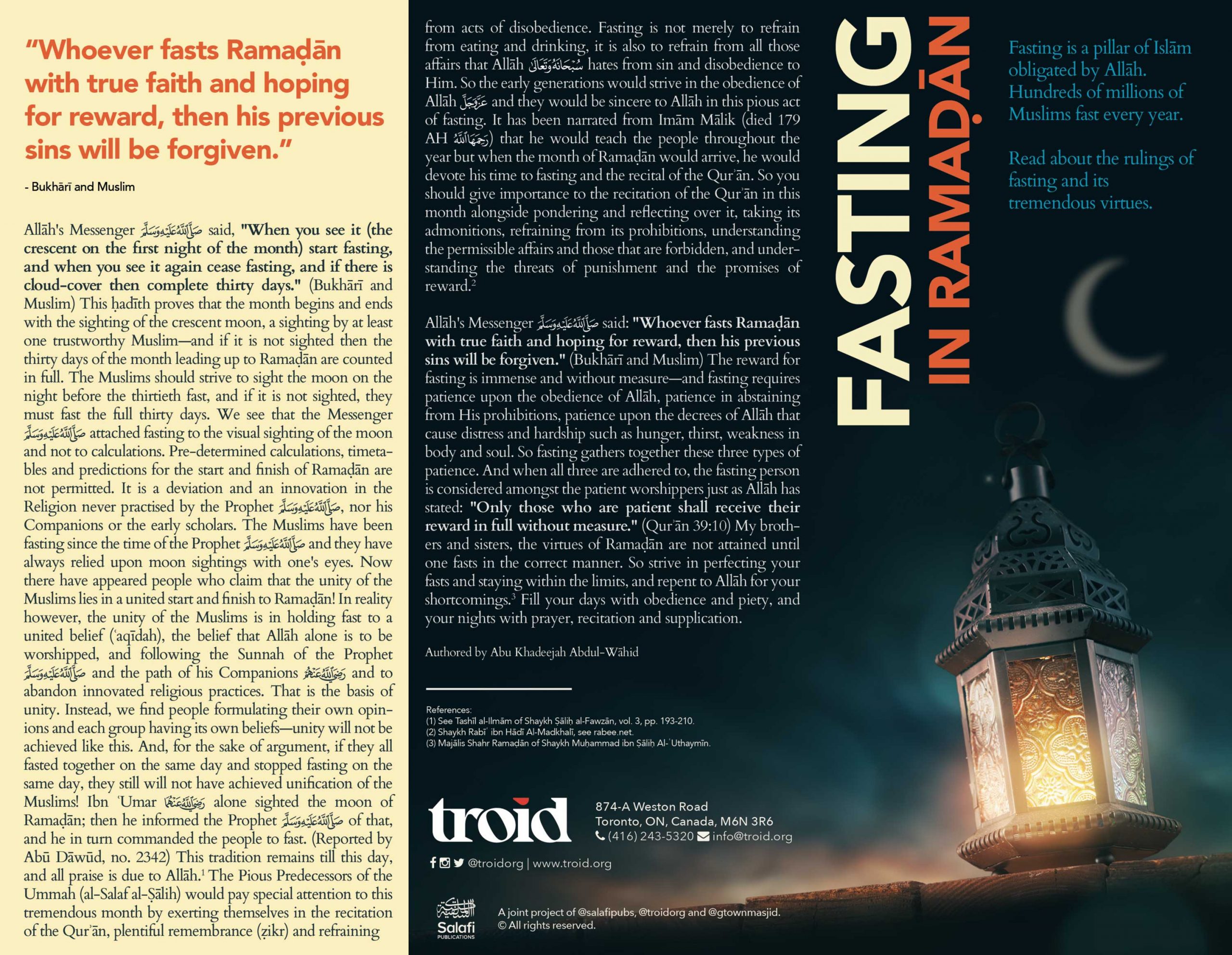Fasting in Ramaḍān - troid.org | Digital Daʿwah