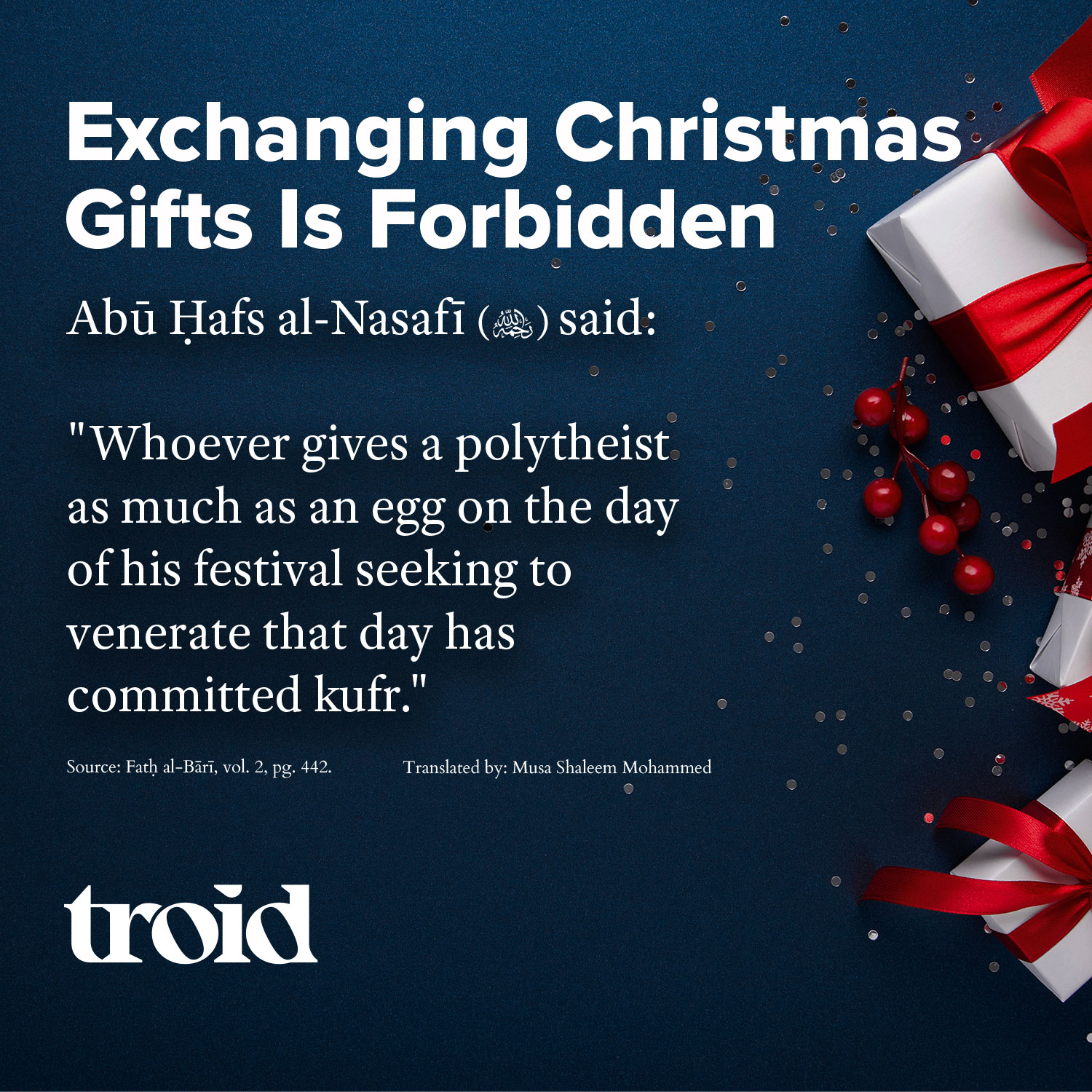 Exchanging Christmas Gifts is Forbidden - troid.org | Digital Daʿwah