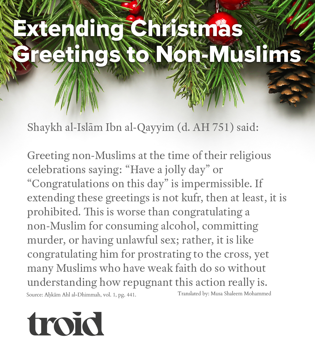 Extending Christmas Greetings to Non-Muslims - troid.org | Digital Daʿwah