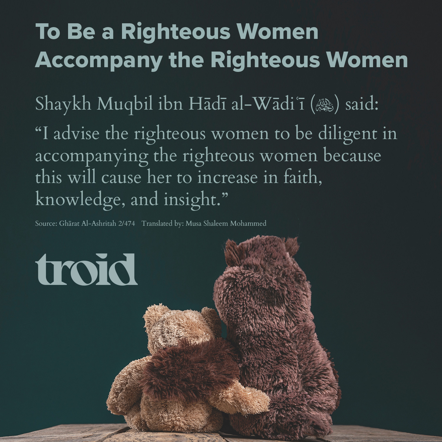 To Be a Righteous Woman, Accompany the Righteous Women - troid.org ...