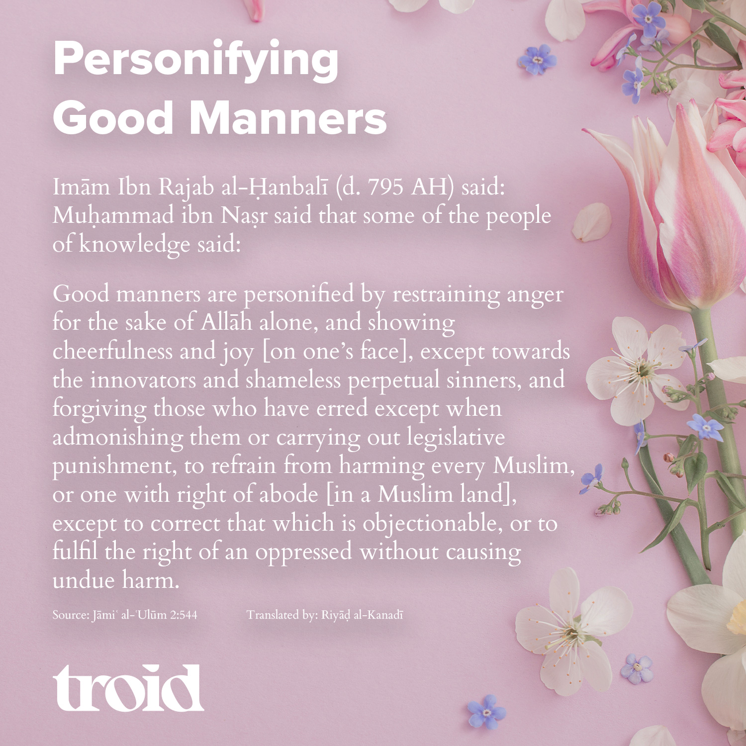Personifying Good Manners - troid.org | Digital Daʿwah