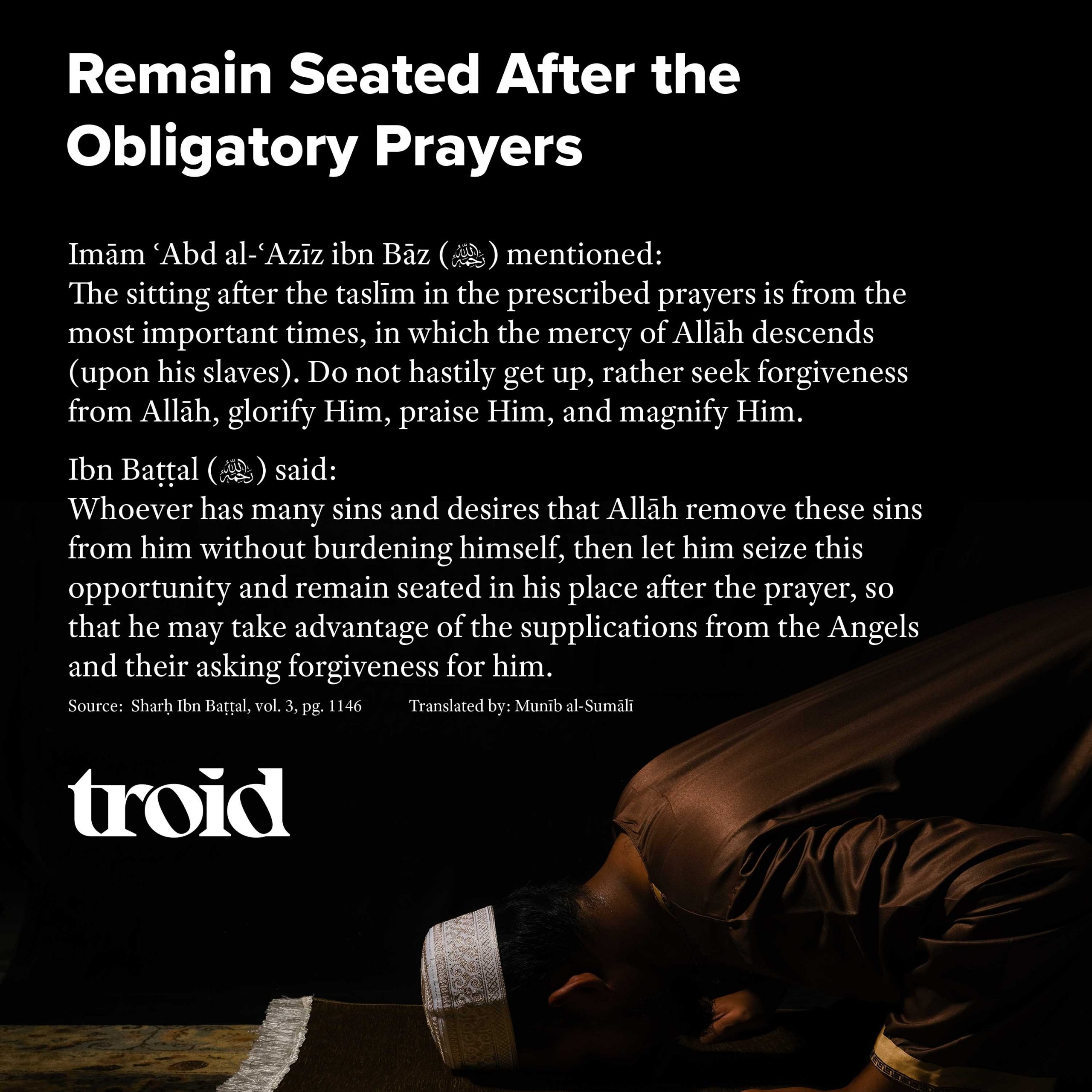 Remain Seated After the Obligatory Prayers - troid.org | Digital Daʿwah