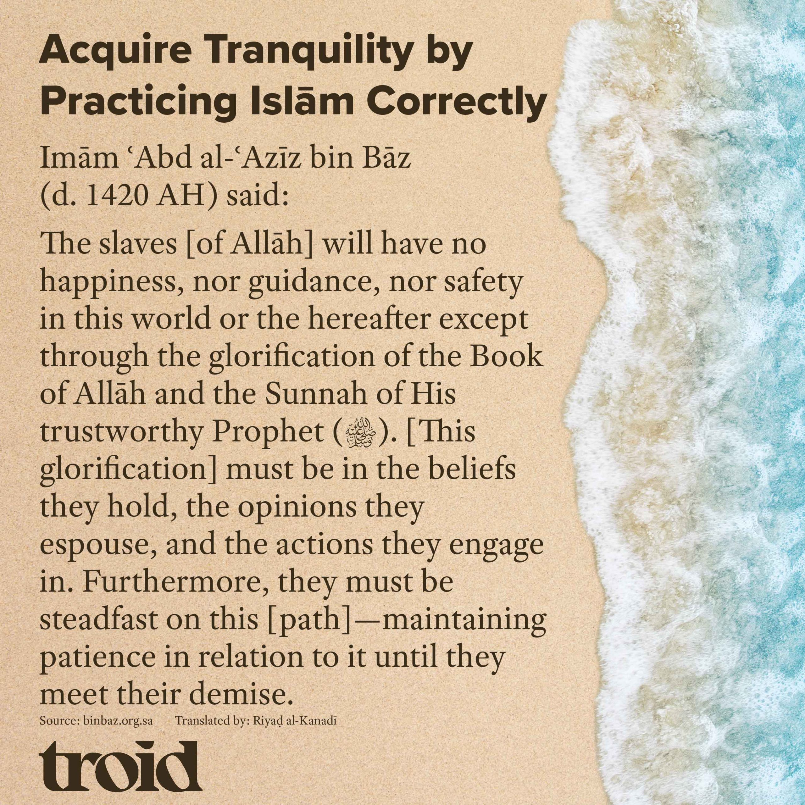 Acquire Tranquility by Practicing Islām Correctly - troid.org | Digital Daʿwah