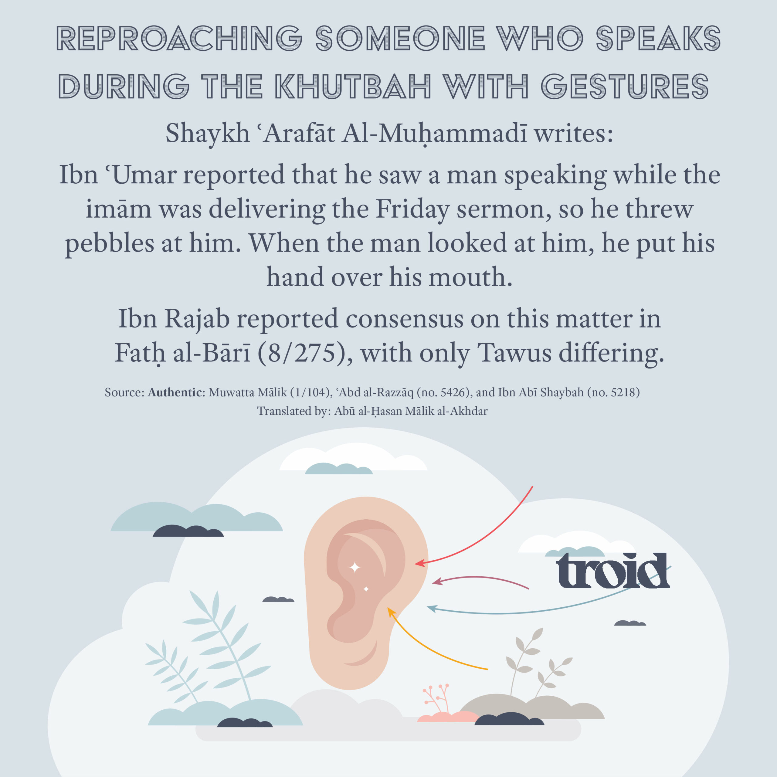 Reproaching Someone Who Speaks During the Khuṭbah With Gestures - troid ...